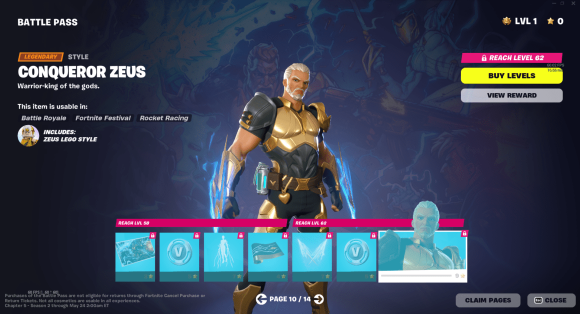 Every Fortnite Battle Pass Skin In Chapter 5 Season 2: Myths & Mortals ...