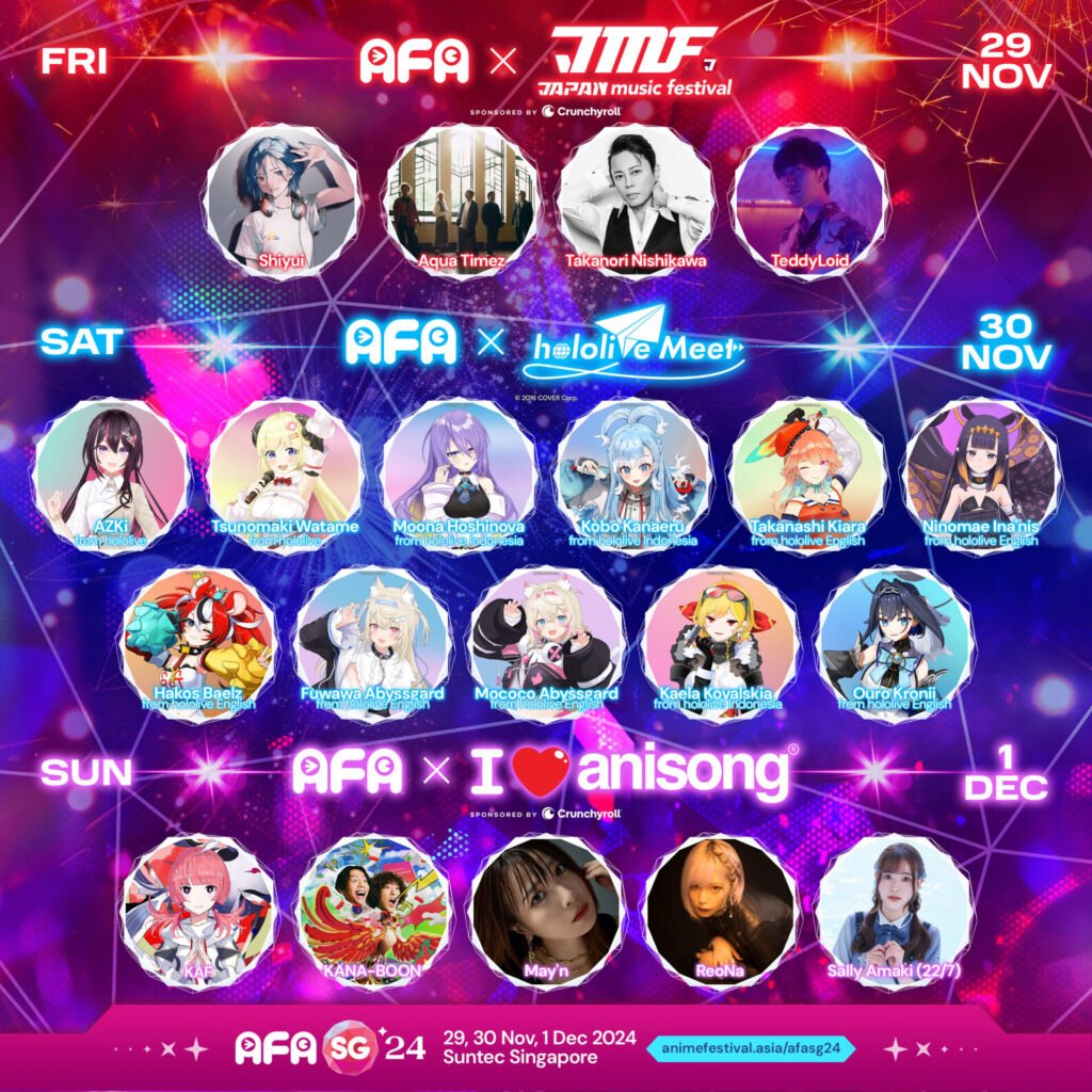 AFA Singapore 2024 Reveals Line-Up of Over 20 Artists This 29 November ...