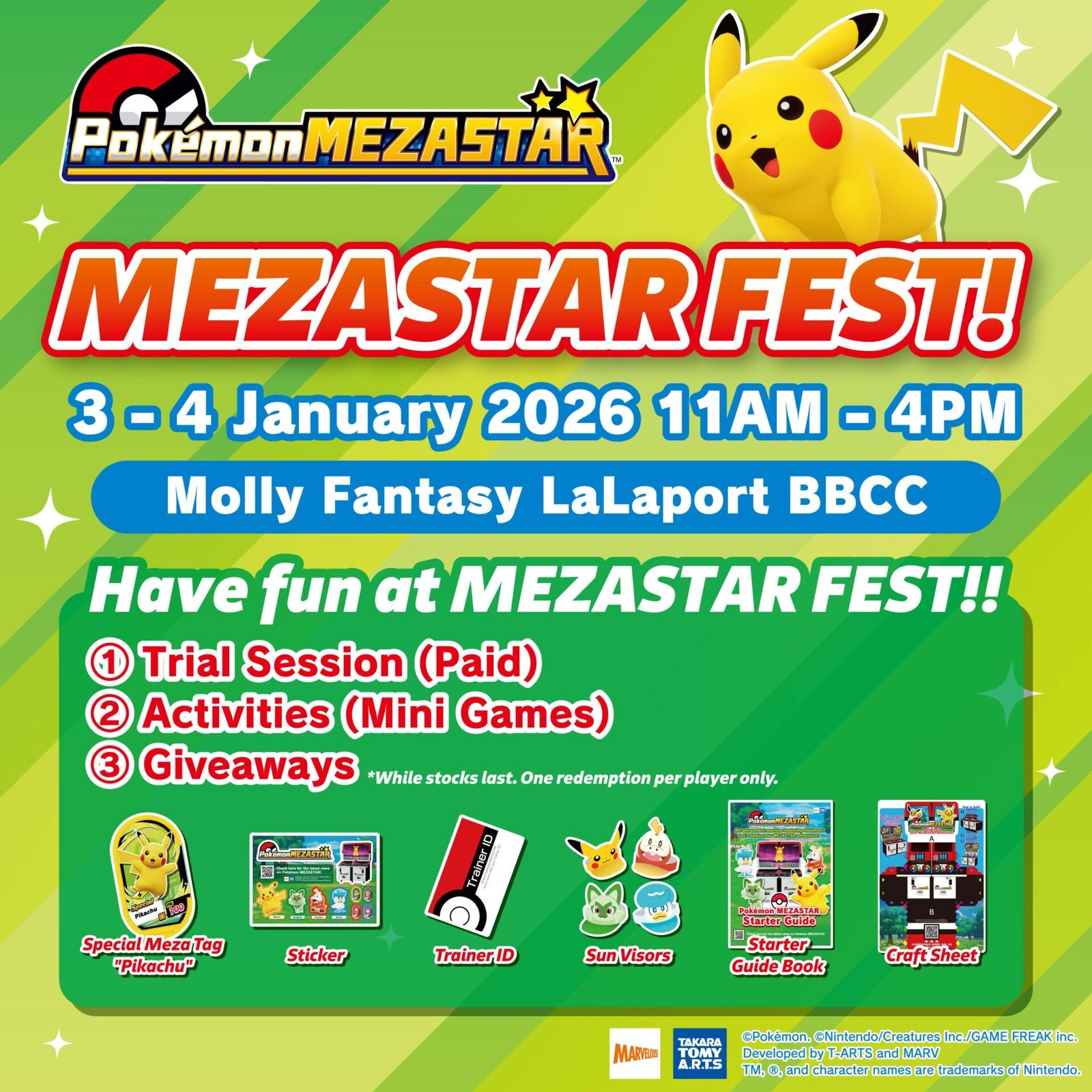 Pokémon MEZASTAR FEST Lights Up LaLaport BBCC This 3-4 January - THE ...
