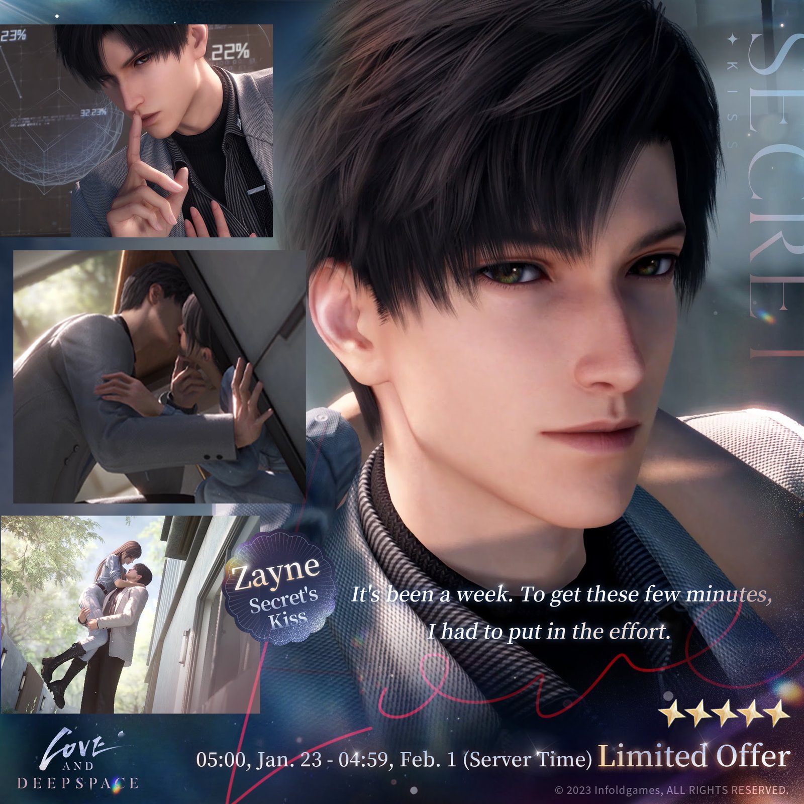 Zayne Steals Hearts in New Love And Deepspace “Secret’s Kiss” Event ...